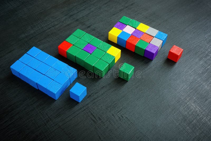 Diversity in Leadership Concept. Colored Cubes As Team Symbols. Stock ...