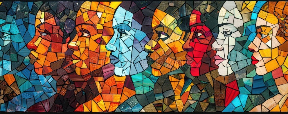 Diversity Mosaic a Geometric Pattern Composed of Diverse Faces and ...
