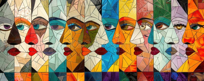 Diversity Mosaic a Geometric Pattern Composed of Diverse Faces and ...