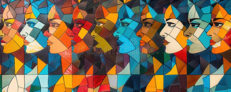 Diversity Mosaic a Geometric Pattern Composed of Diverse Faces and ...