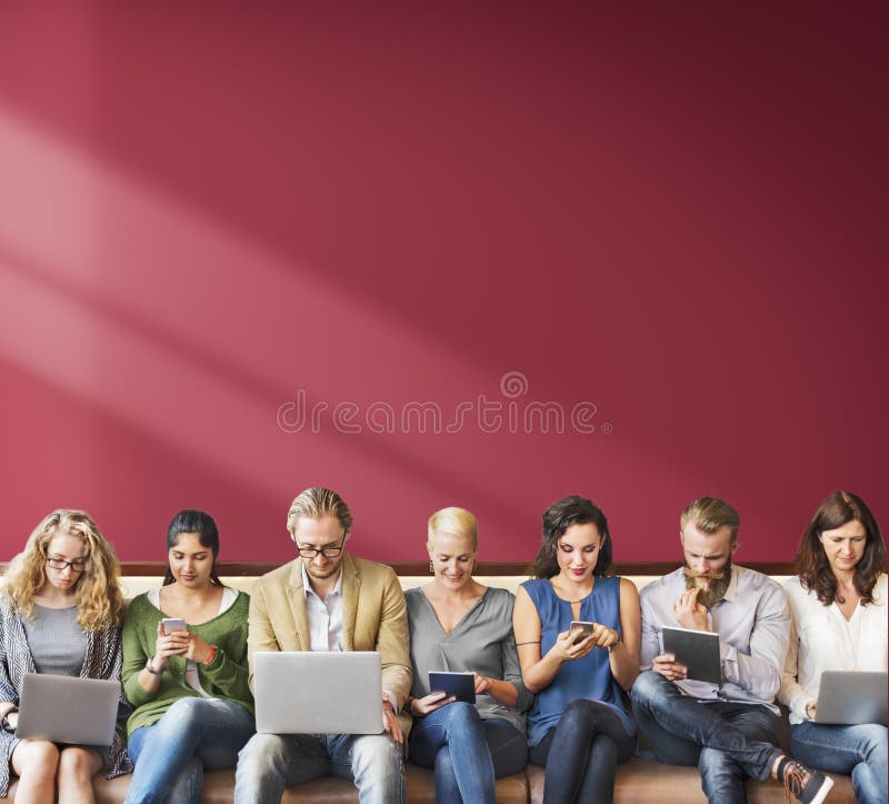 Diversity People Connection Digital Devices Browsing Concept Stock ...