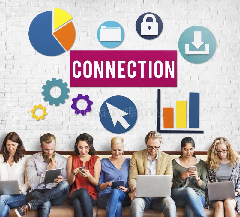 Diversity People Connection Digital Devices Browsing Concept Stock ...