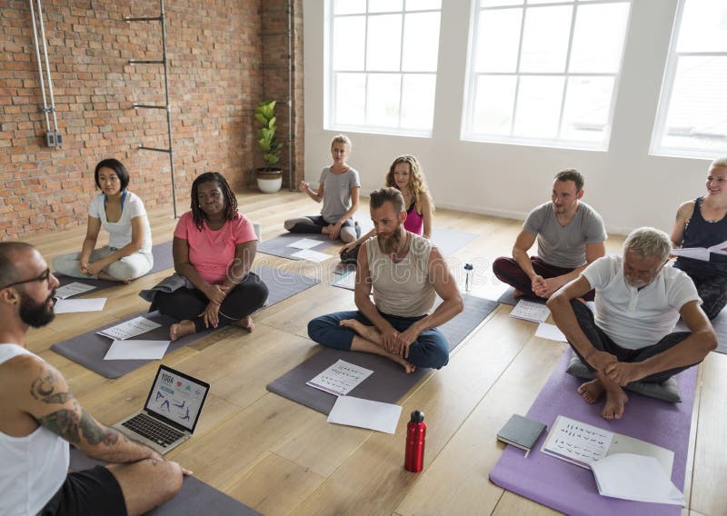 Diversity People Exercise Class Relax Concept Stock Photo - Image of ...