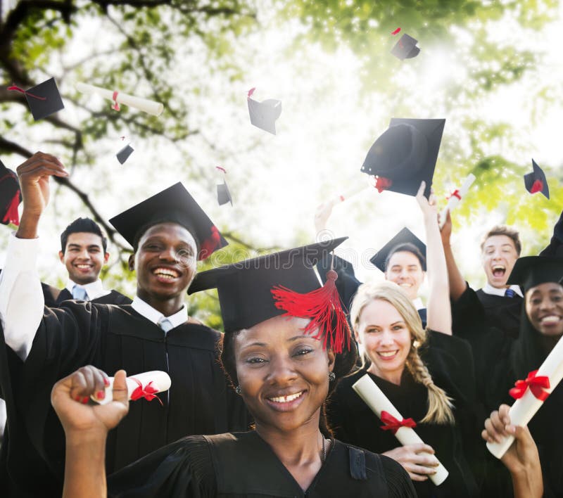 Diversity Students Graduation Success Celebration Concept Stock Image ...