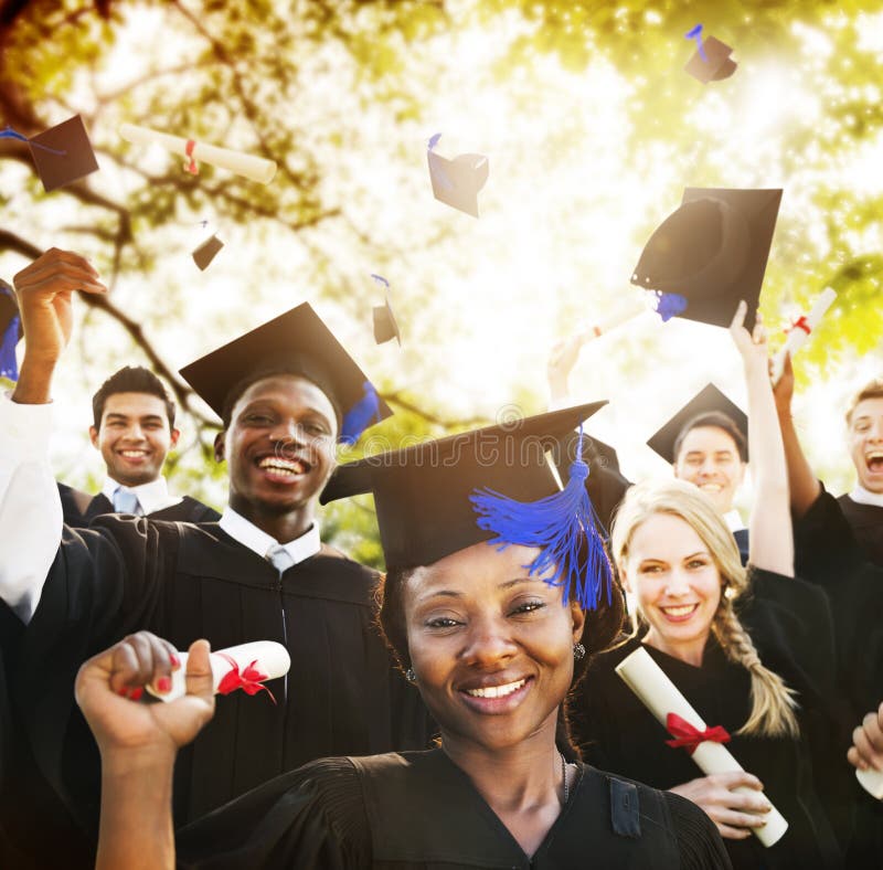 Diversity Students Graduation Success Celebration Concept Stock Image ...