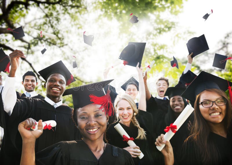 Diversity Students Graduation Success Celebration Concept Stock Image ...