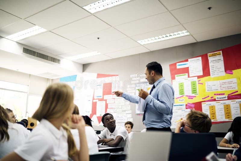 Diversity Students Learning in the Classroom Stock Photo - Image of ...