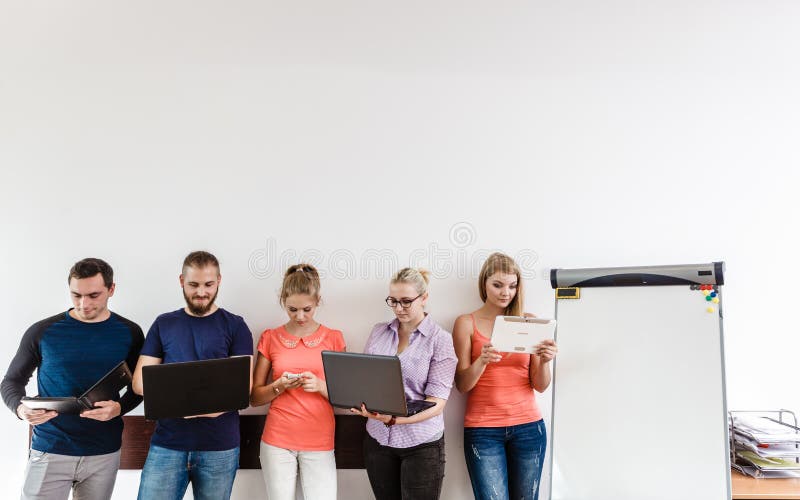 Diversity Students Learning Using Technology Stock Photo - Image of ...