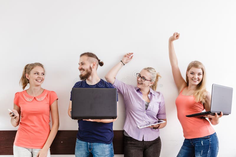 Diversity Students Learning Using Technology Stock Image - Image of ...