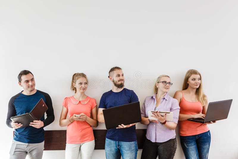 Diversity Students Learning Using Technology Stock Image - Image of ...