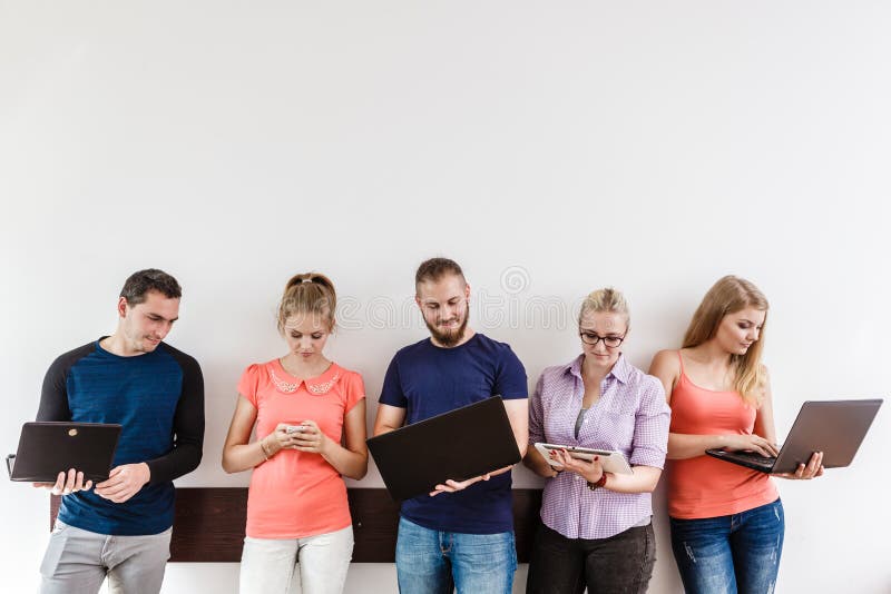 Diversity Students Learning Using Technology Stock Image - Image of ...