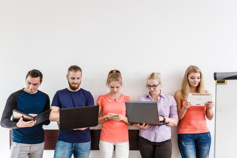 Diversity Students Learning Using Technology Stock Photo - Image of ...