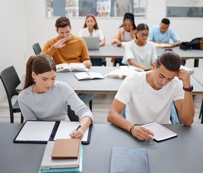 University, Studying and Friends Talking about Education while Learning ...