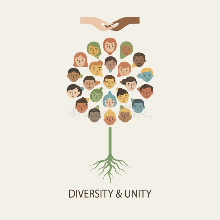 Diversity and Unity: a Symbolic Vector Illustration Stock Illustration ...