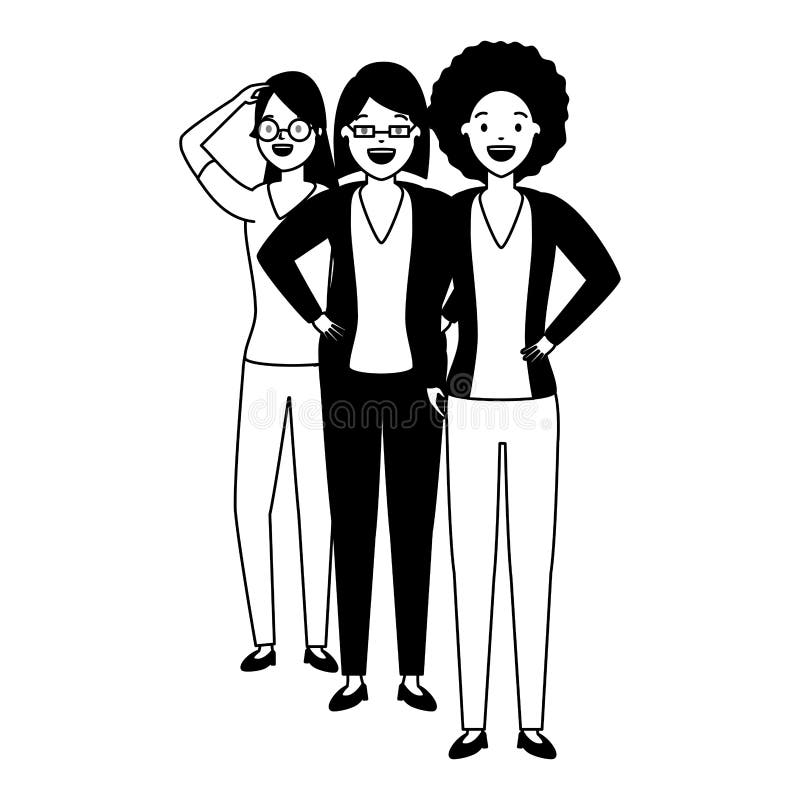 Diversity women group stock illustration. Illustration of three - 146934066