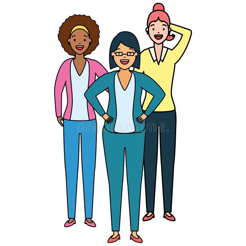 Diversity women group stock illustration. Illustration of friendship ...