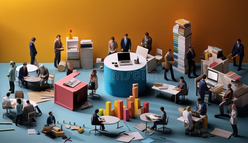 Diversity in the Workplace Table Miniature Scale Model. Stock ...