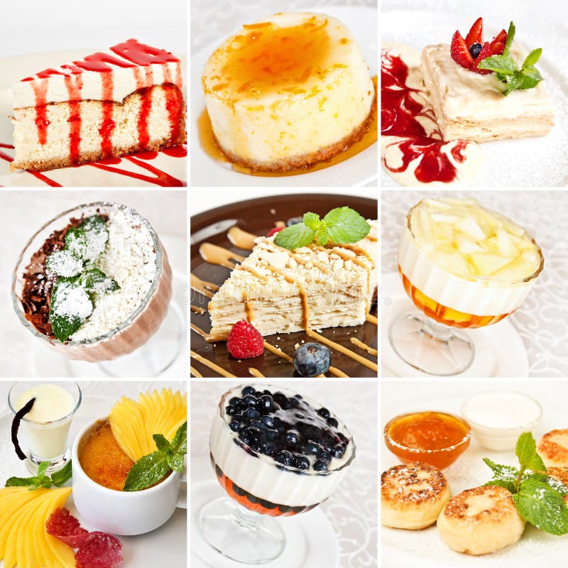 Diverso Collage De Los Postres Foto de archivo - Imagen de cheesecake, plato: 51078494