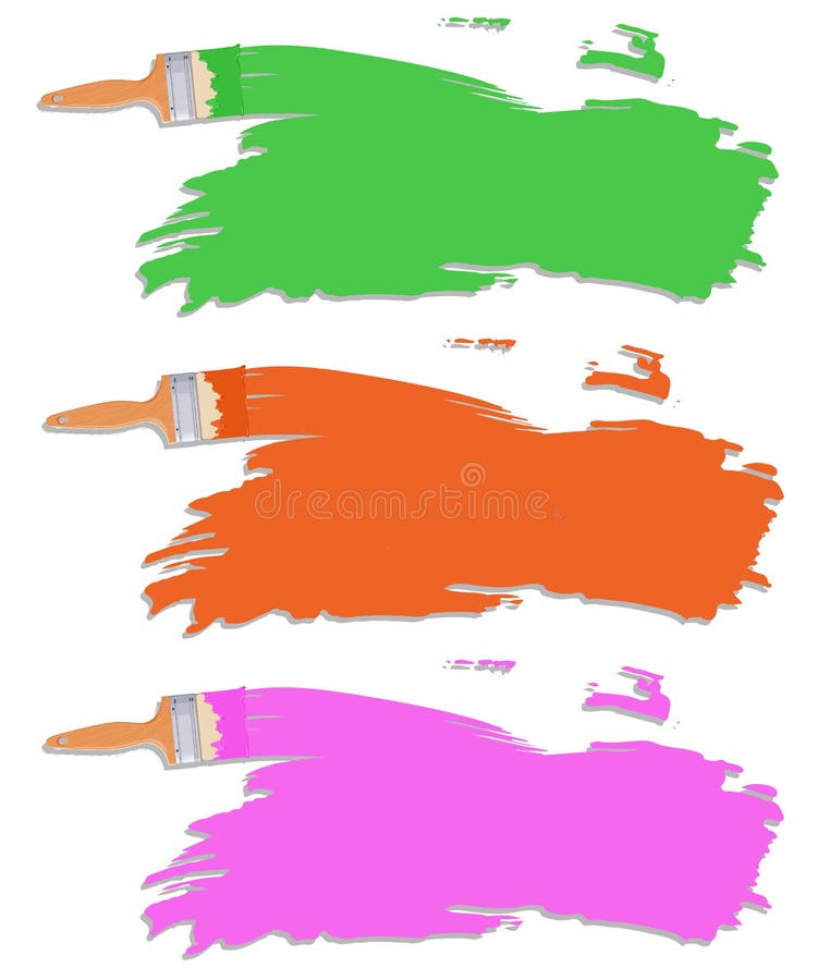 Diverso color de la brocha ilustración del vector. Ilustración de ...