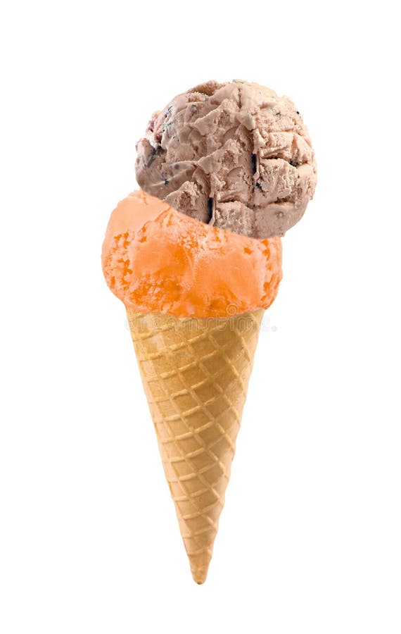 Diverso El Sabor Helado Con El Cono En Blanco Foto de archivo - Imagen ...