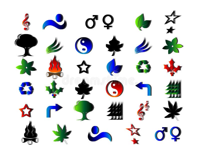 Diversos iconos stock de ilustración. Ilustración de azul - 6949822