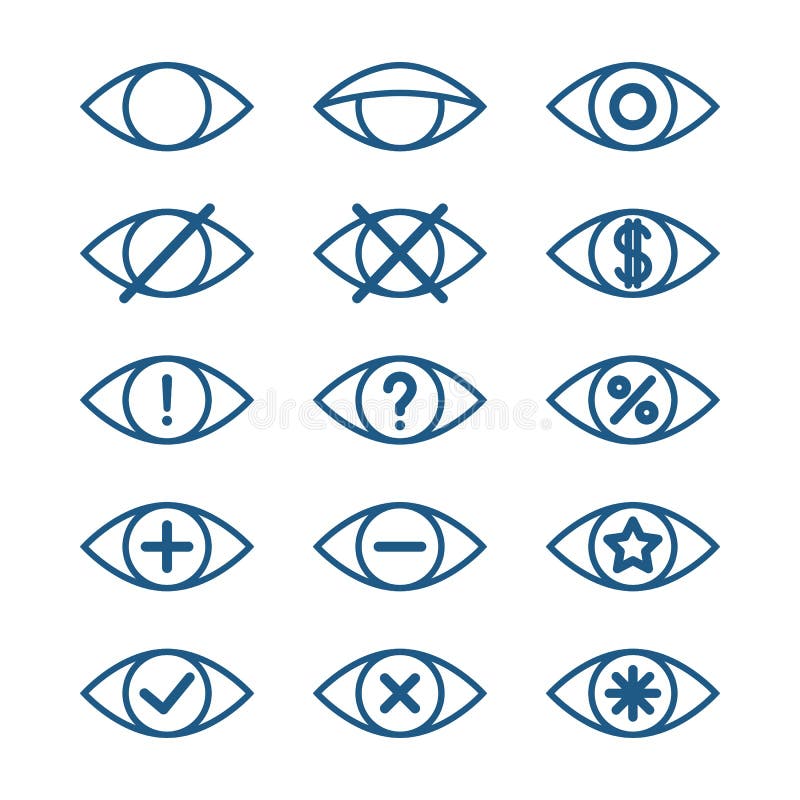 Diversos Iconos Del Ojo, Sistema De Pictogramas Del Ojo Del Vector ...