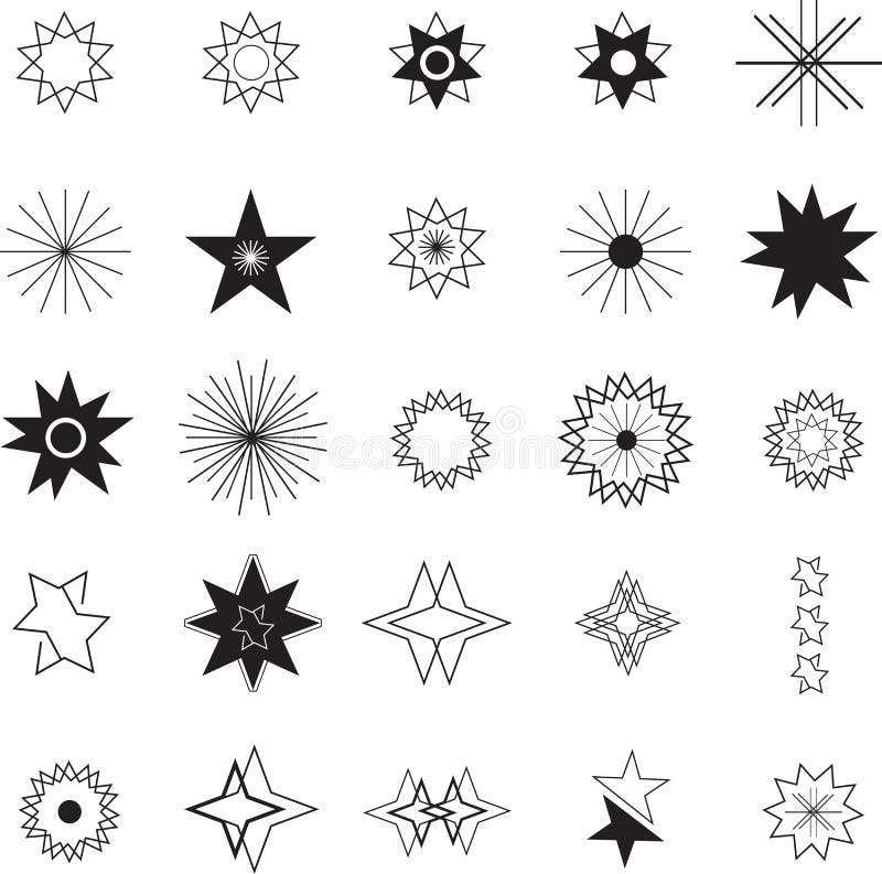 Diversos Iconos Del Vector De Las Estrellas Ilustración del Vector ...