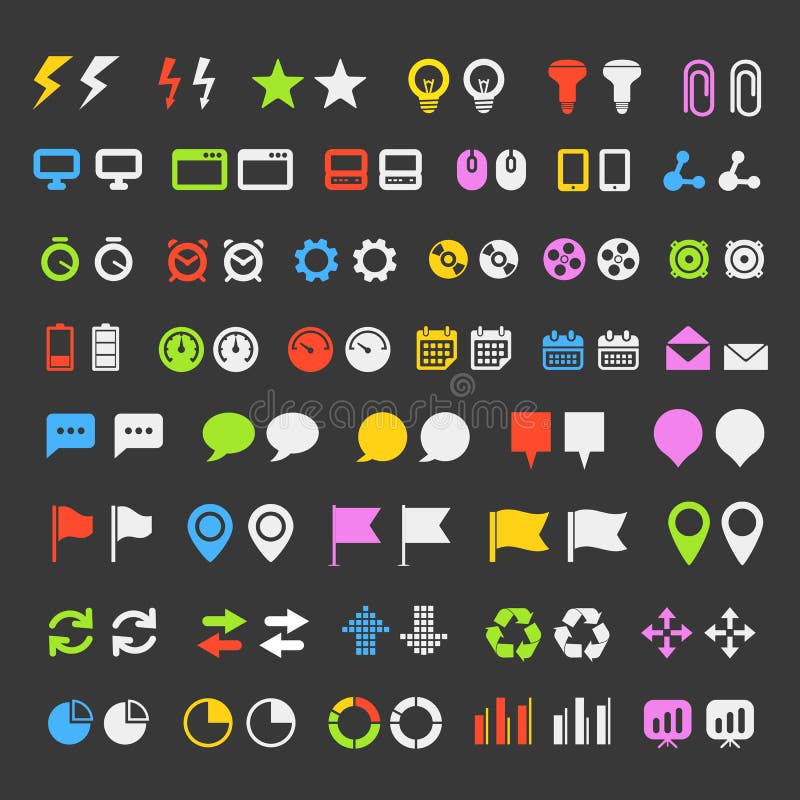 Diversos iconos simples ilustración del vector. Ilustración de muestras ...