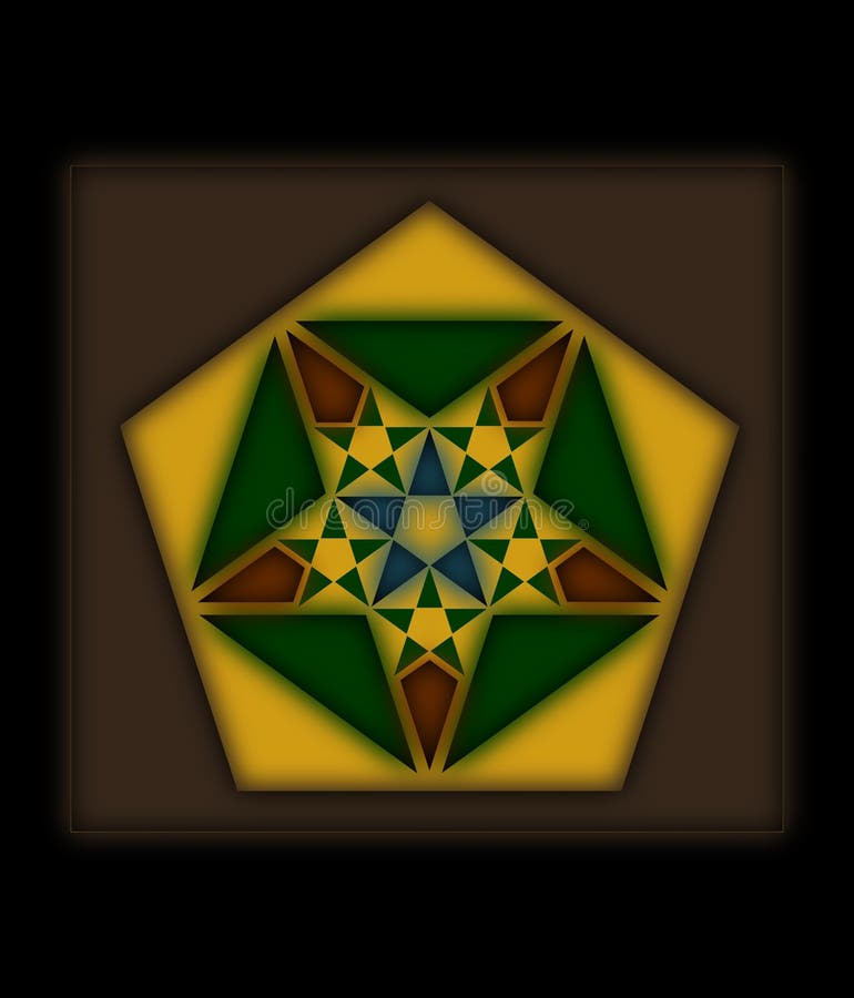 Diversos Pentagrams Pentagons Ilustração do Vetor - Ilustração de ...