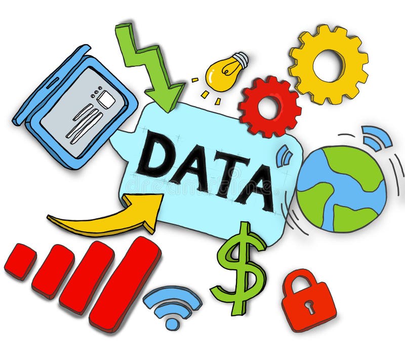 Diversos Símbolos Con El Ejemplo Del Concepto De Los Datos Stock de ...