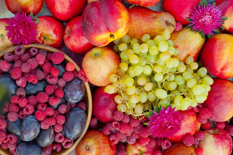 Diversos Tipos De Fruta Y De Frambuesa Imagen de archivo - Imagen de ...