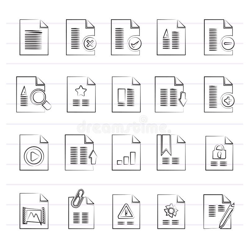 Diversos Tipos De Iconos De Documento Stock de ilustración ...