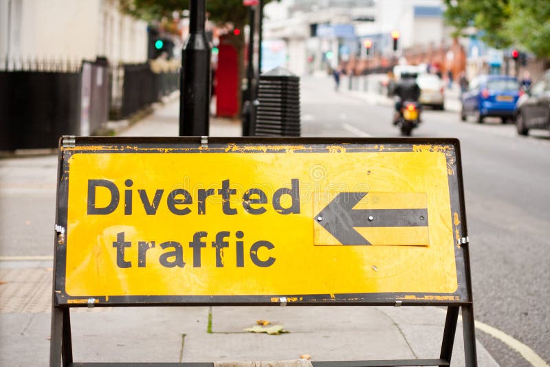 Diverted traffic stock photo. Image of arrow, horizontal - 34406246
