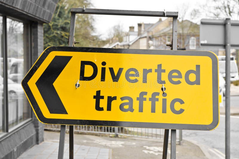 Diverted traffic stock photo. Image of improvement, metal - 38633718