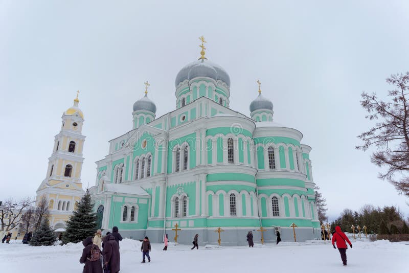 Diveyevo, Russia. - December 25.2016. Holy Trinity Cathedral in Diveevo ...