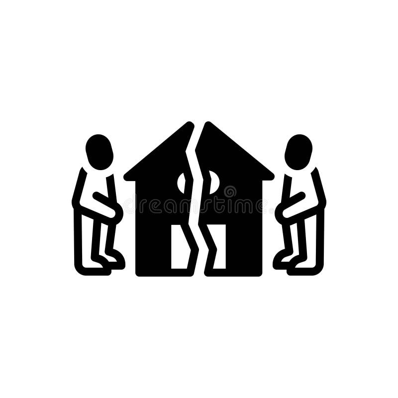 Black Solid Icon for Divide, Break and Aloof Stock Vector ...