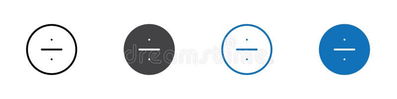 Divide Icon Flat Editable Icon Mark Set Stock Vector - Illustration of ...