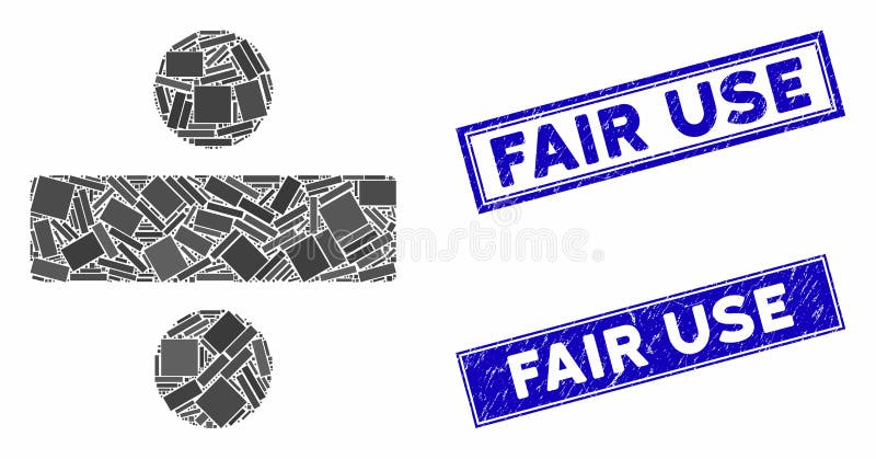 Divide Math Operation Mosaic and Scratched Rectangle Fair Use Stamps ...