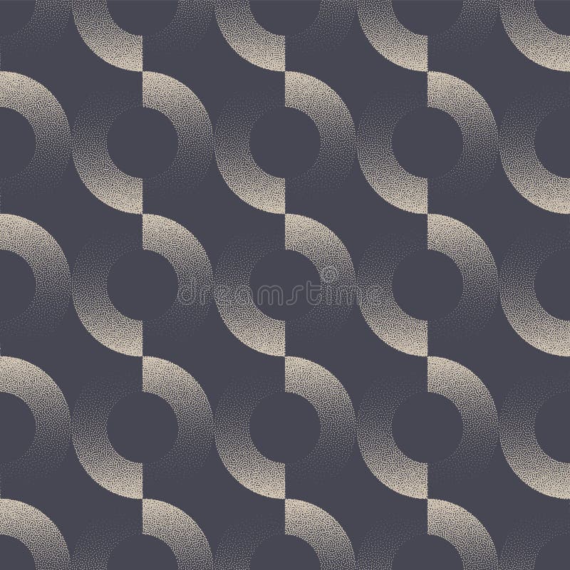Divided Circles Grid Seamless Pattern Trend Vector Dot Work Abstract ...
