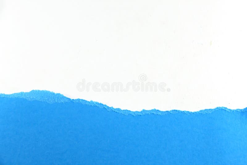 Divided Halves of the Sheet of Blue Ripped Paper Stock Image - Image of ...