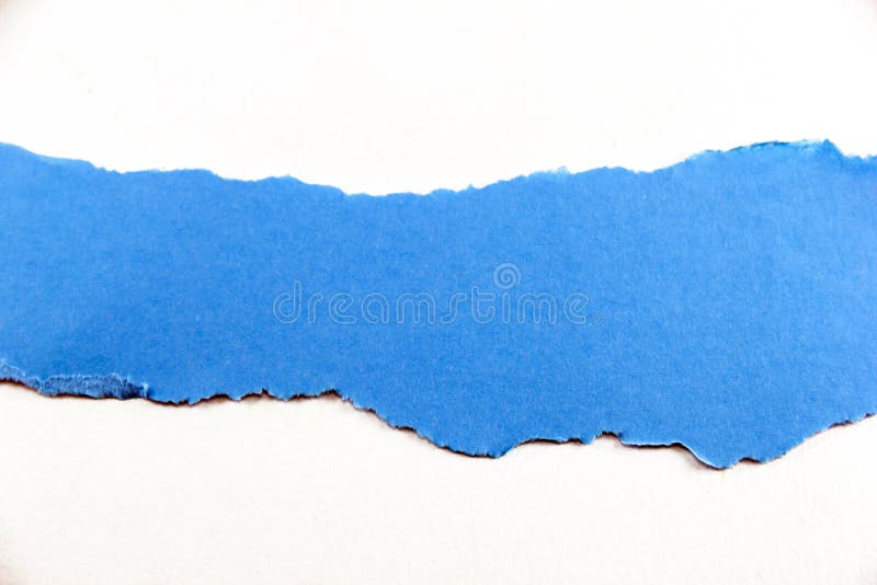Divided Halves of the Sheet of Blue Ripped Paper Stock Image - Image of ...