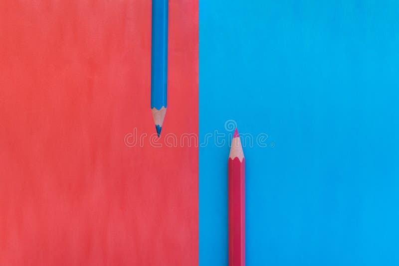 Pink and Blue Background Divided Diagonally with Two Matching Colored ...