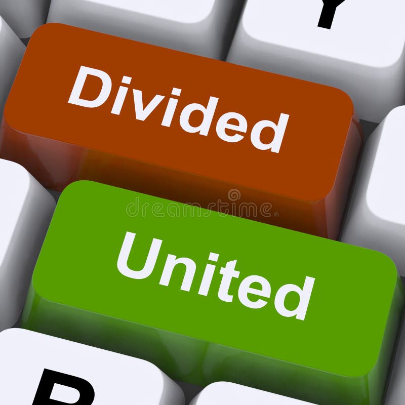 Divided and United Keys Show Partnership or Teamwork Stock Image ...