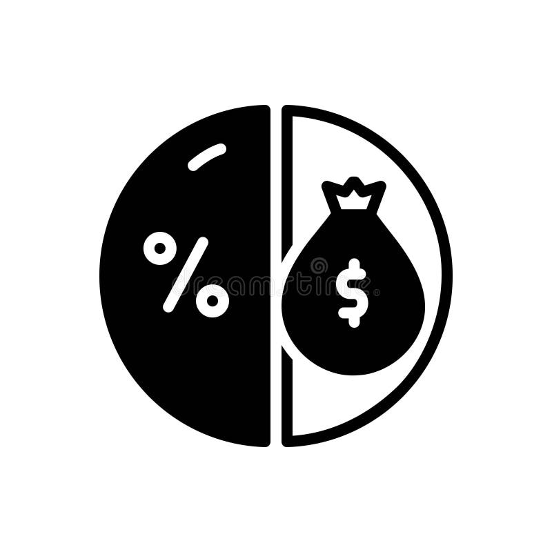 Black Solid Icon for Dividend, Account and Investment Stock Vector ...