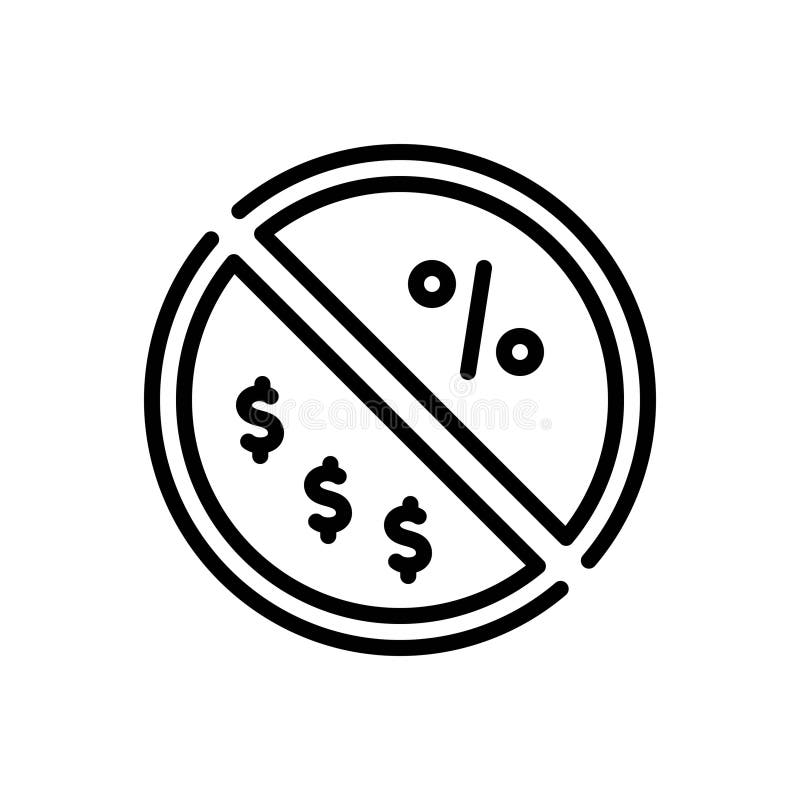 Black Line Icon for Dividend, Interest and Money Stock Illustration ...