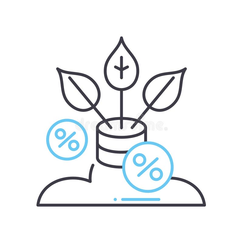 Dividend Line Icon, Outline Symbol, Vector Illustration, Concept Sign ...