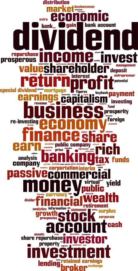 Dividend word cloud stock vector. Illustration of concept - 255299123
