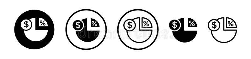 Dividend Yield Icon Vector Set on White Background Stock Illustration ...