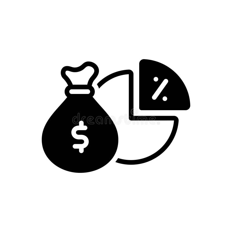Black Solid Icon for Dividends, Divvy and Fund Stock Illustration ...