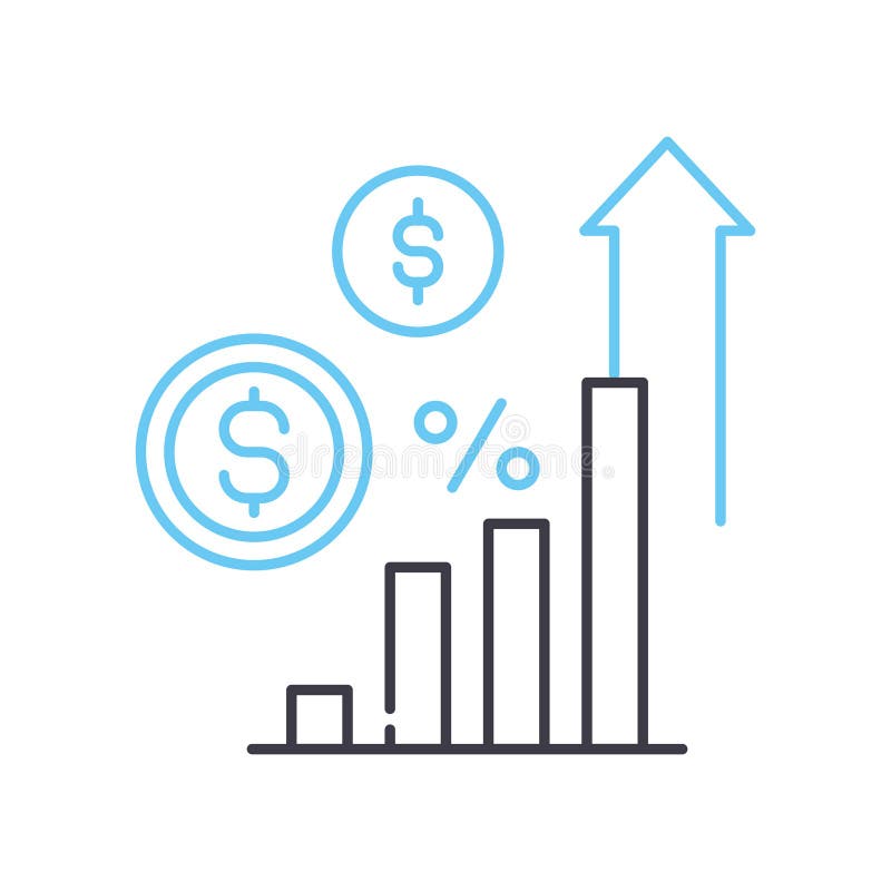 Dividends Line Icon, Outline Symbol, Vector Illustration, Concept Sign ...